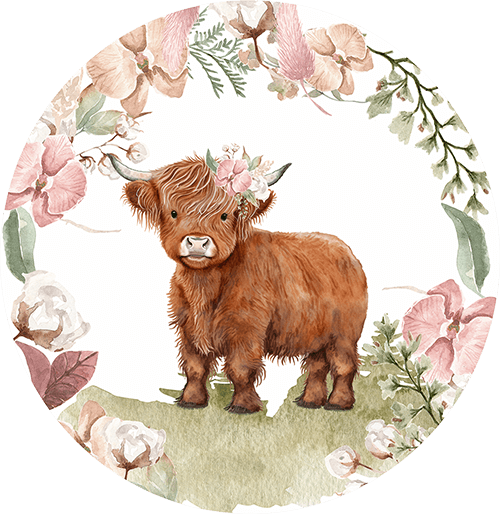 Highland Cow Decal Circle – Emilu and Maple